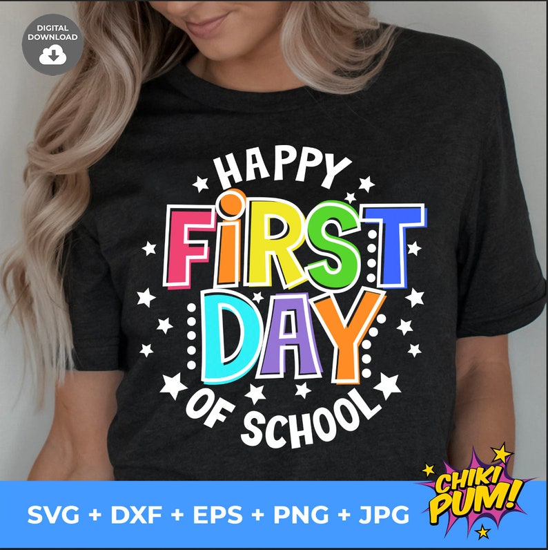 Happy First Day of School Svg, Back to School Svg, Teacher First Day ...