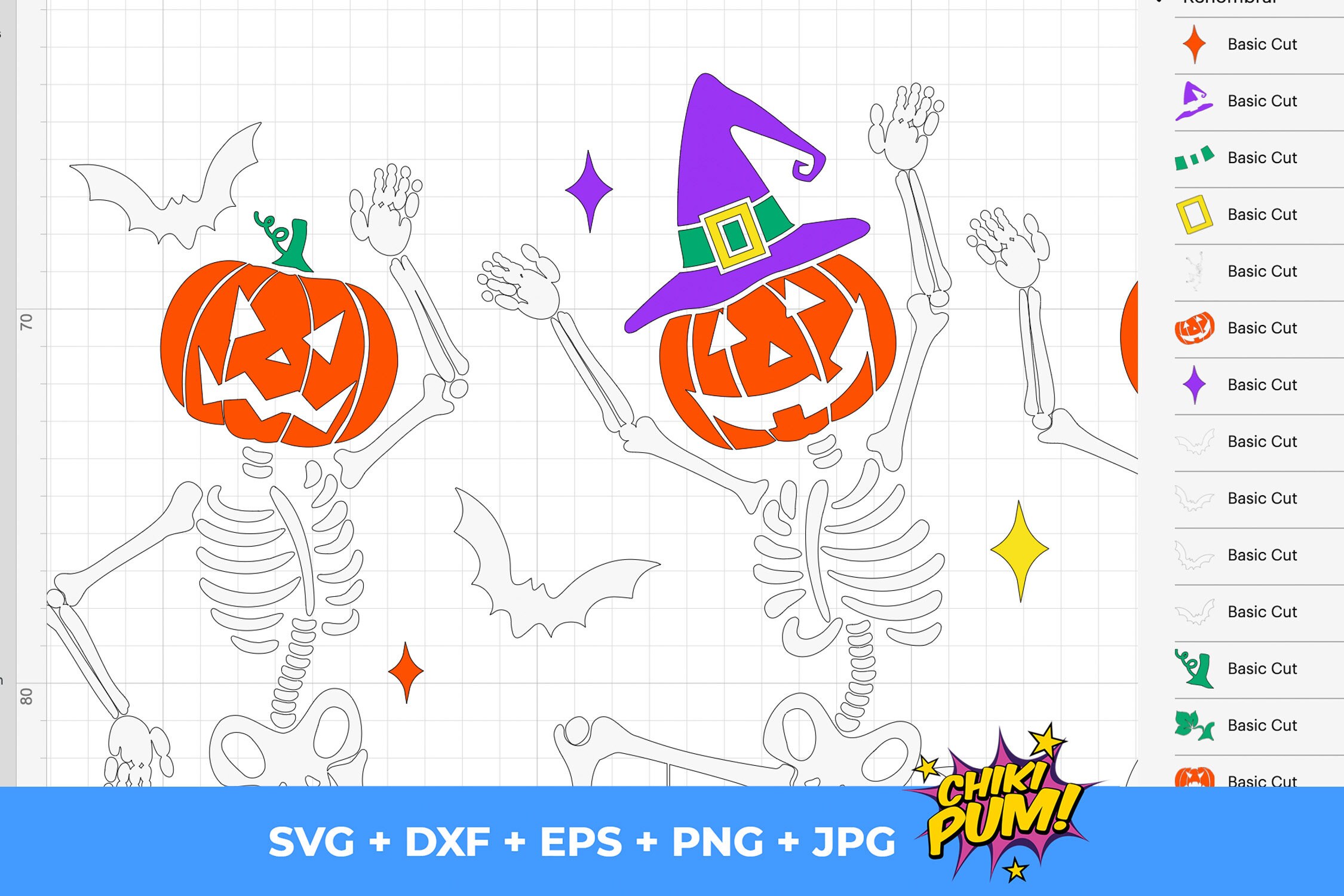 Dancing Pumpkin Skeleton SVG PNG: Halloween Clipart (digital Download ...