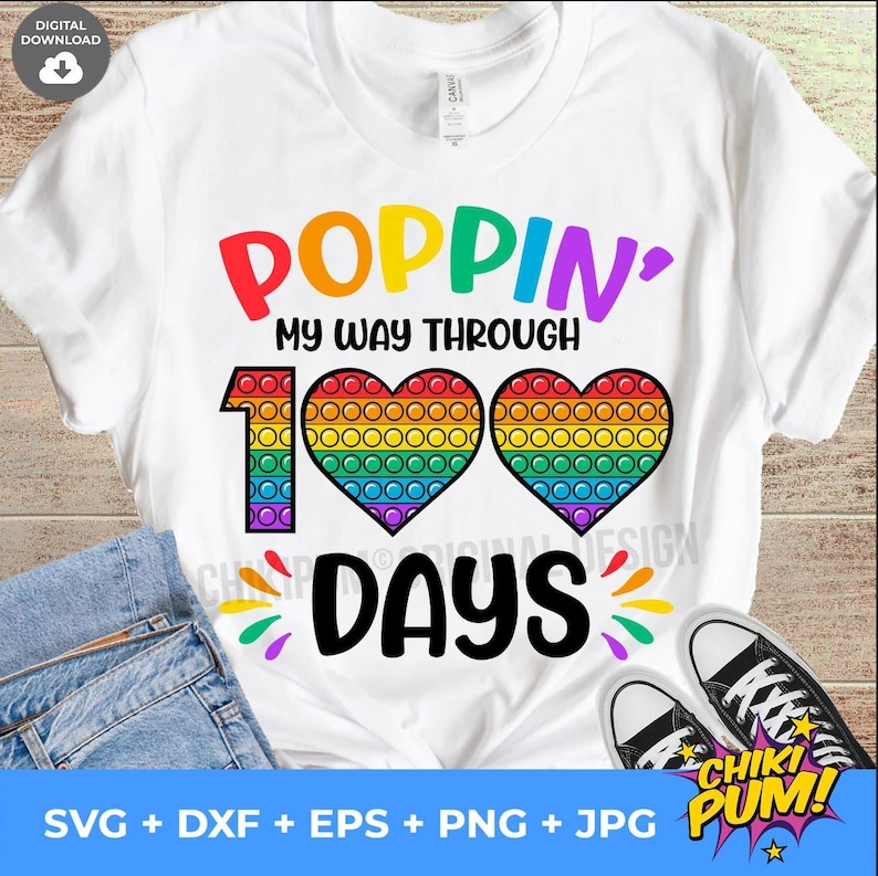 Poppin' My Way Through 100 Days of School SVG 100th Day | Etsy
