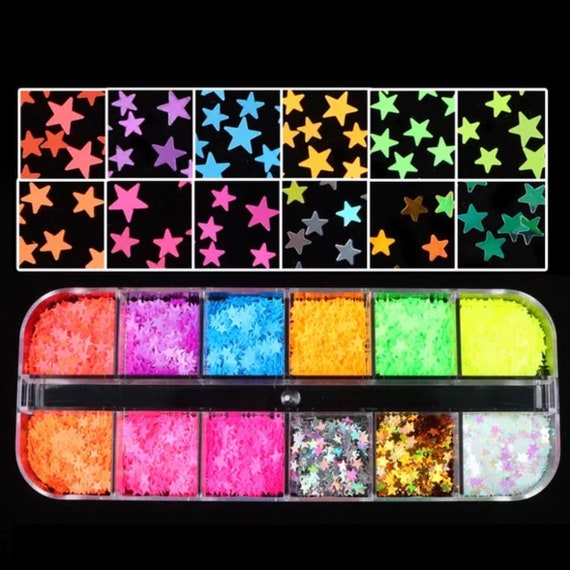 12 Pack 3-4mm Neon Star Sequins | Etsy