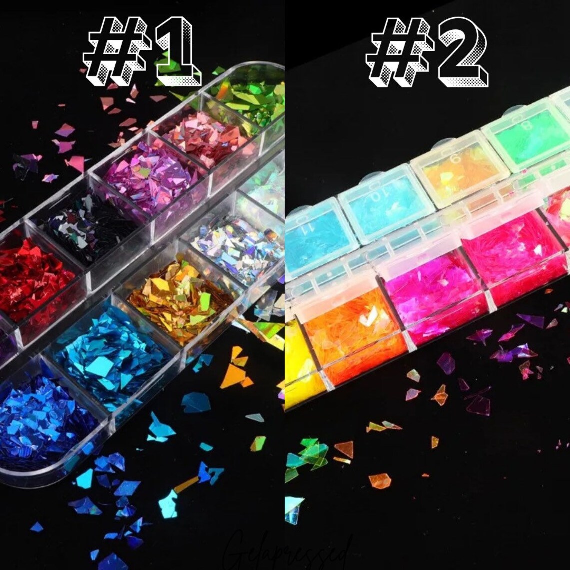12 Pack Iridescent Flakes Nail Art - Etsy