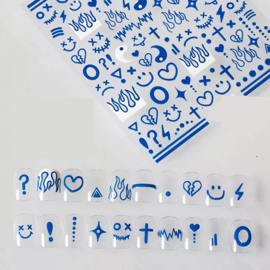 Mixed Smiley Variety Nail Art Stickers - Etsy