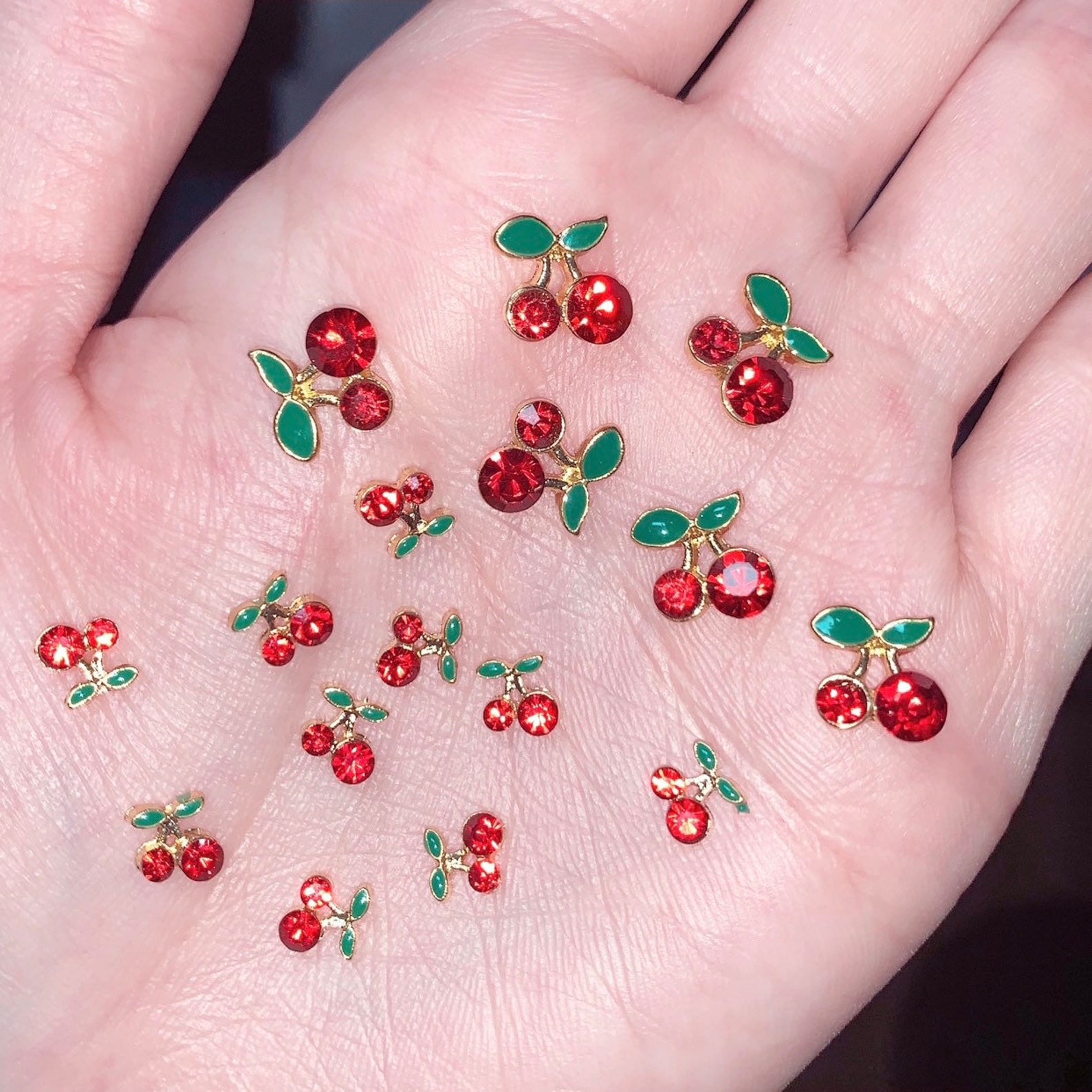 10PC Gold/silver Cherry Charms 3D Nail Charms - Etsy
