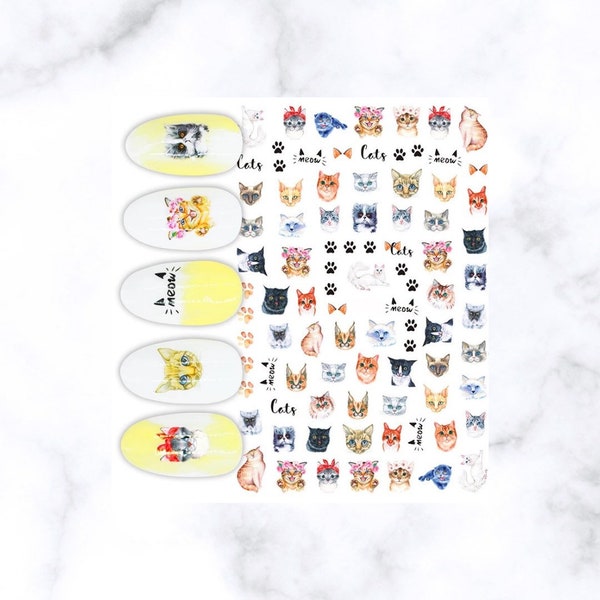 Cat Nail Art - Etsy