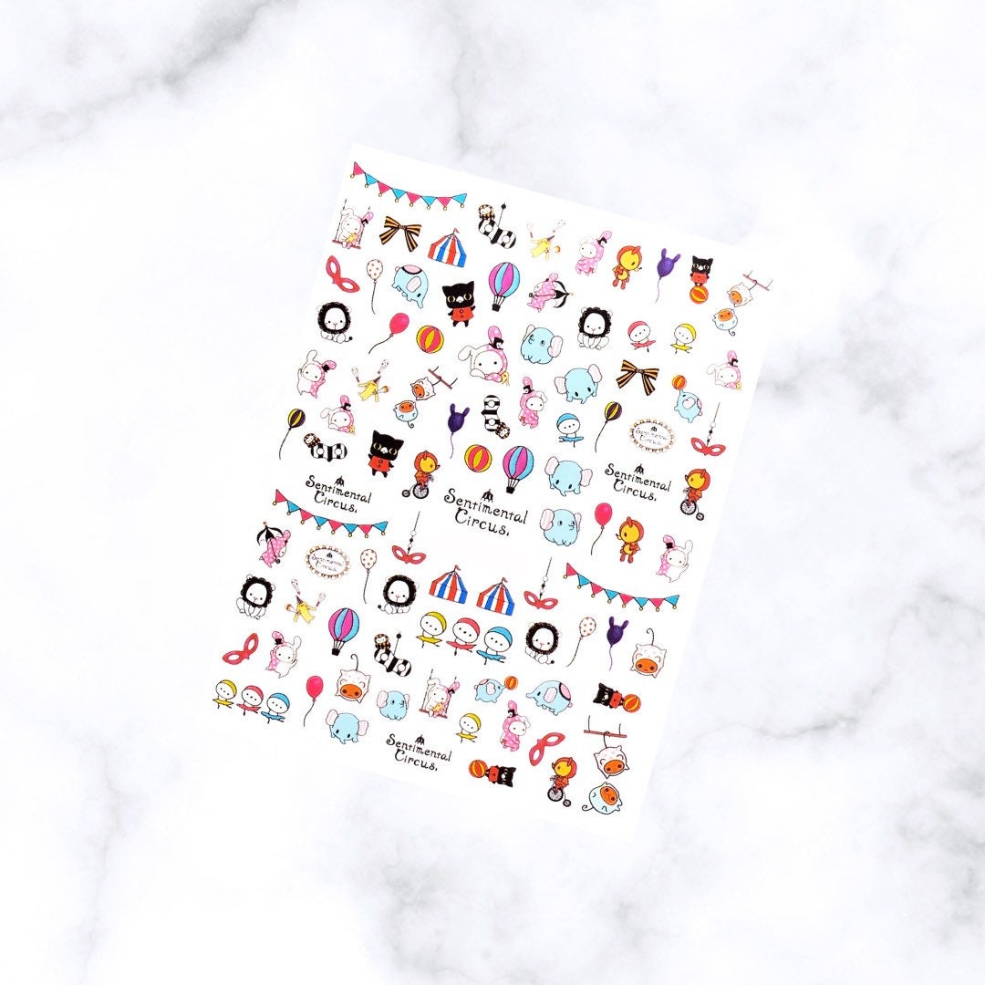 Baby Circus Nail Art Decals - Stickers - Etsy