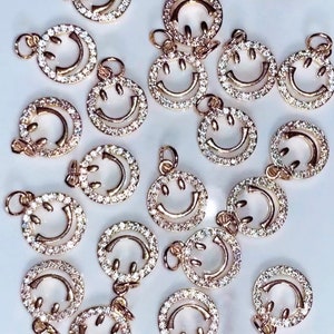 Smiley Face CZ Dangle Nail Charm - Etsy