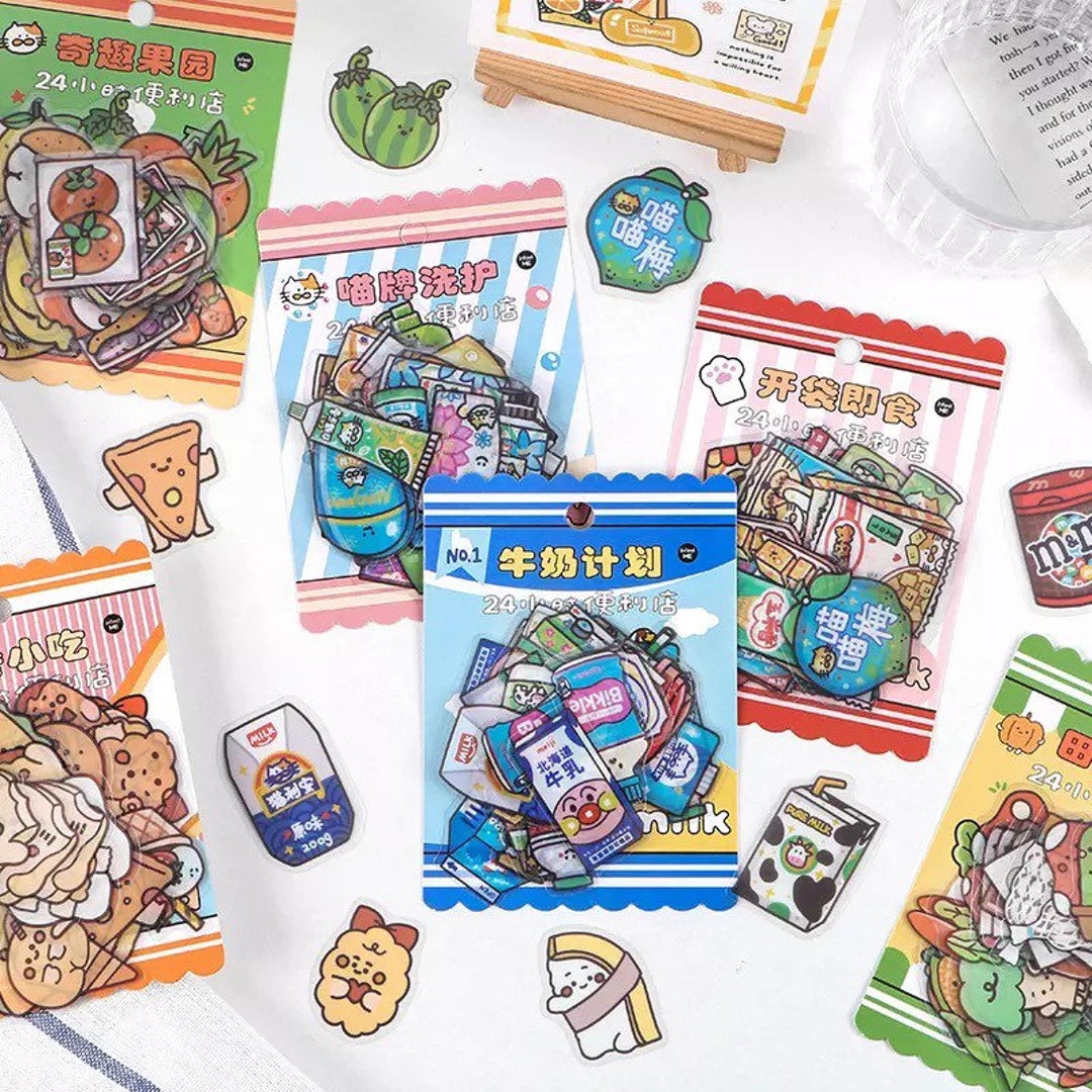 40 Pcs Food Stationary Stickers - Etsy