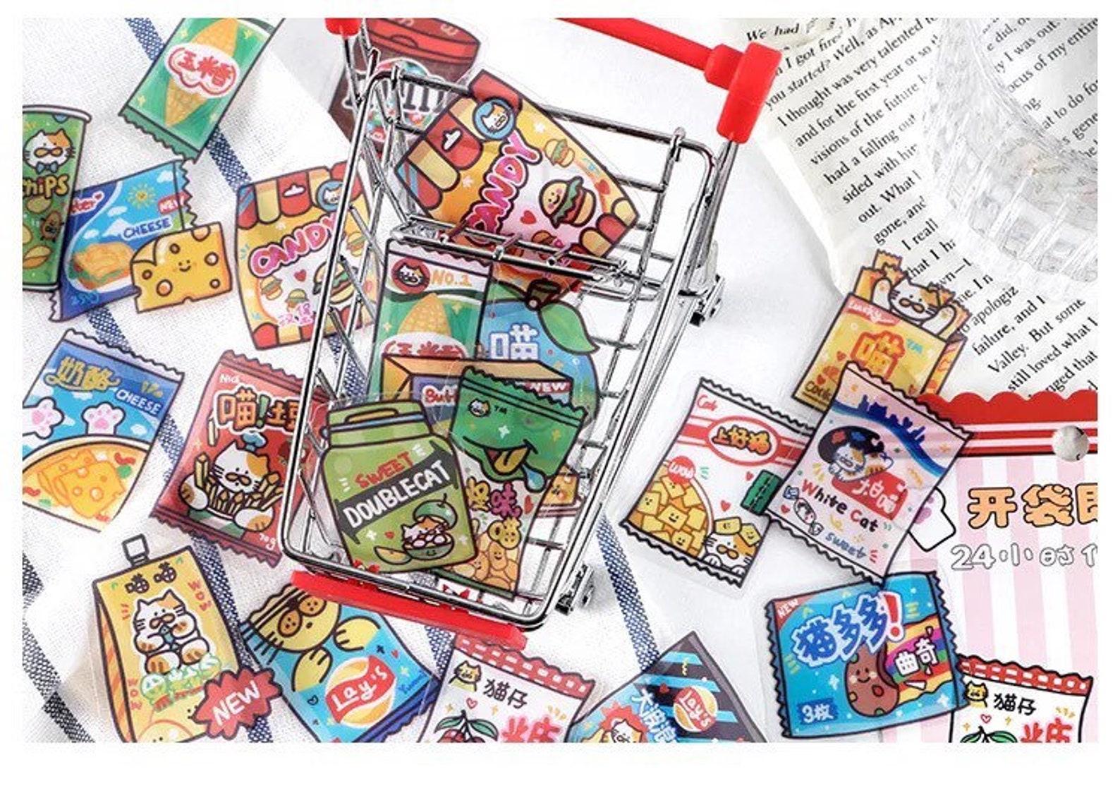 40 Pcs Food Stationary Stickers | Etsy