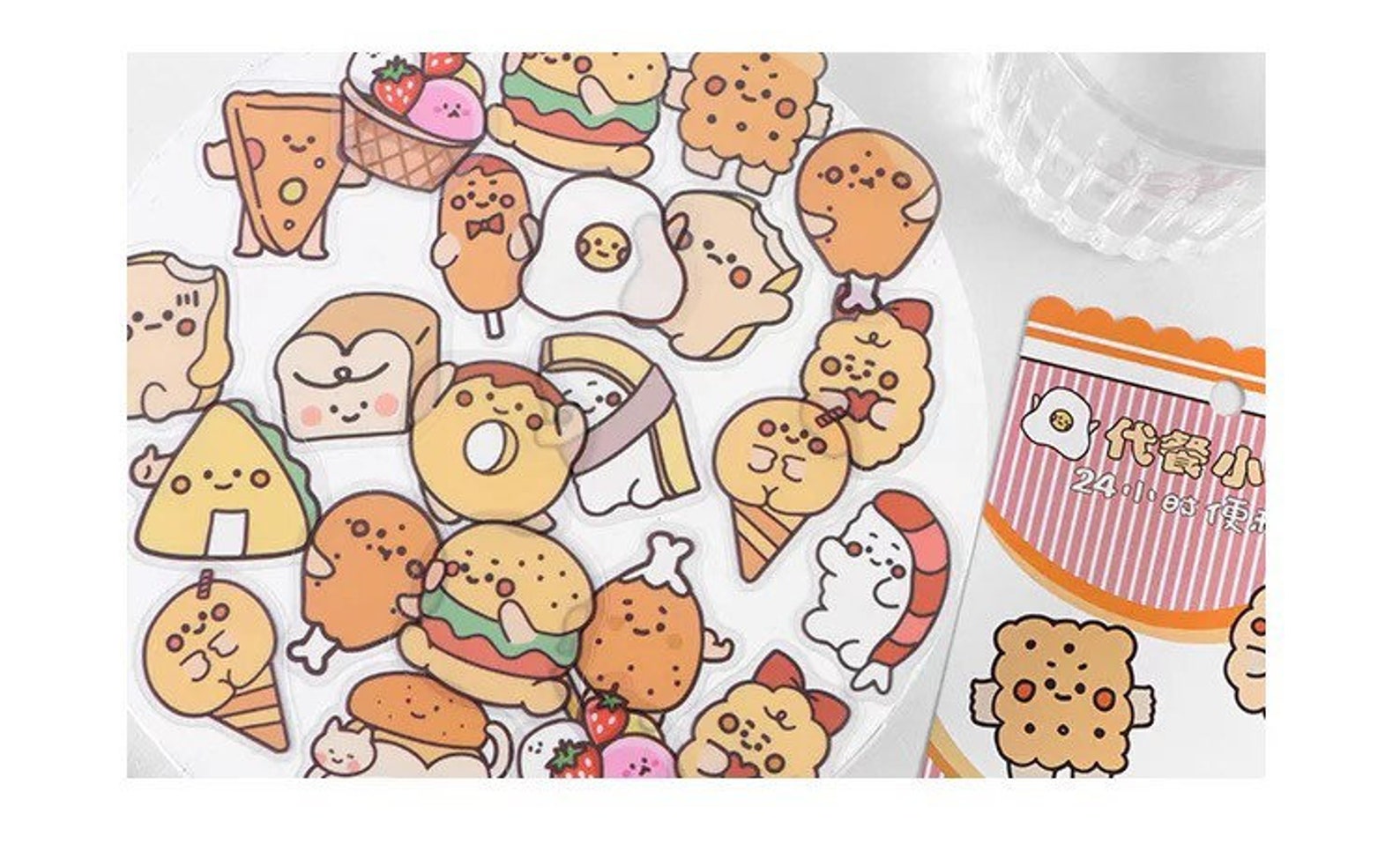 40 Pcs Food Stationary Stickers - Etsy