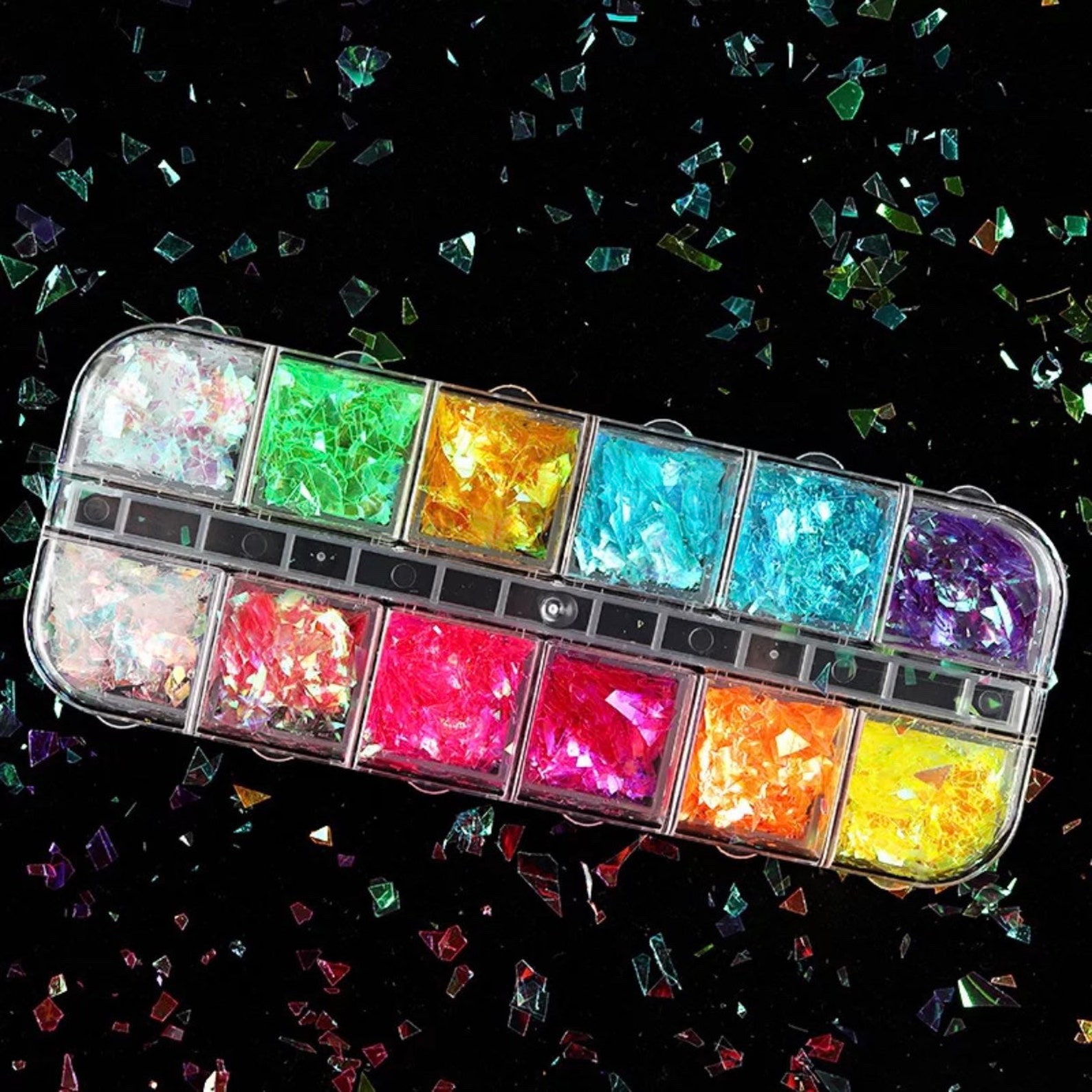 12 Pack Iridescent Flakes Nail Art - Etsy