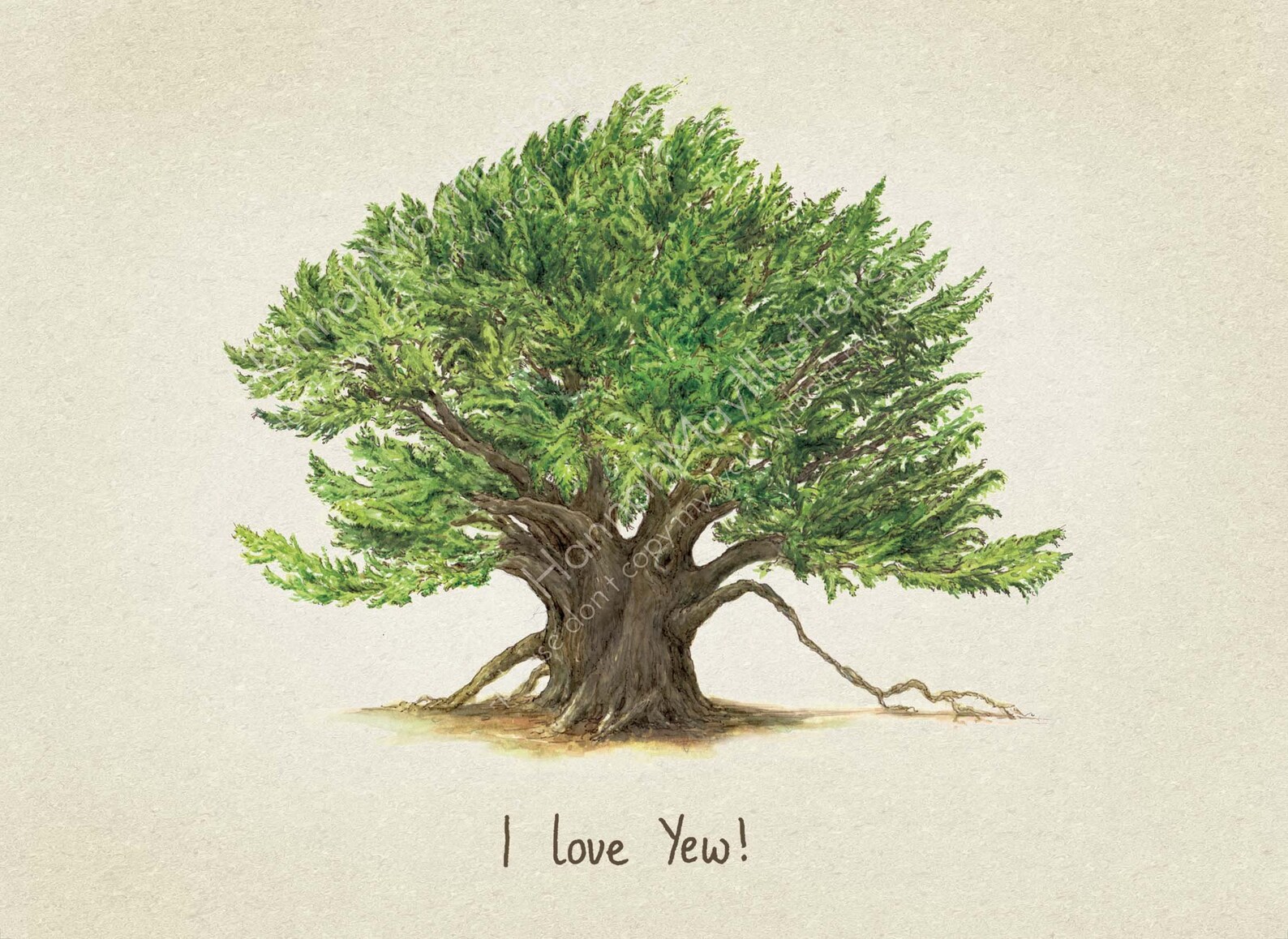 Yew Cards! With 'I Love Yew' and Happy Birthday to Yew' Options - Etsy UK