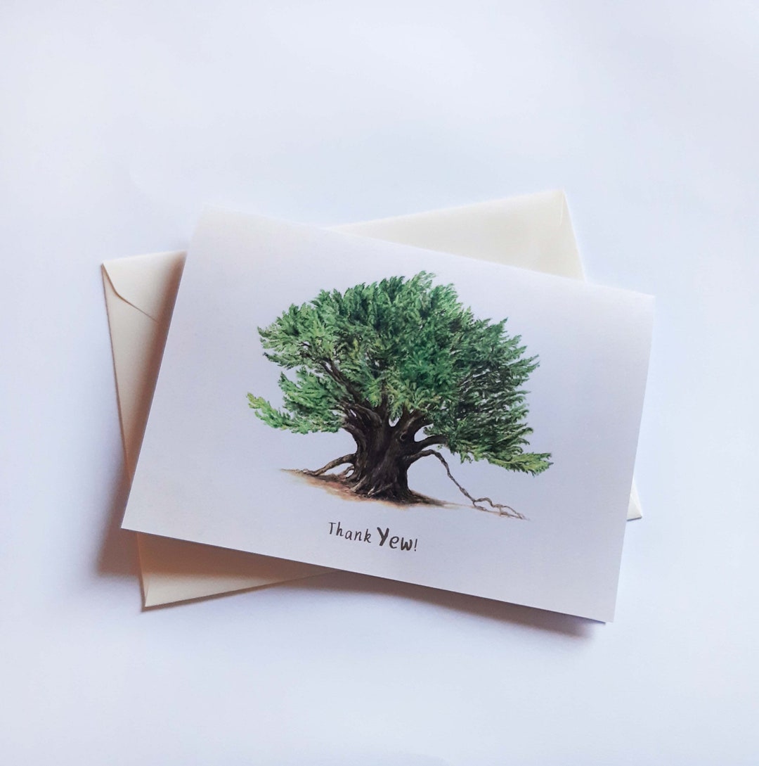 Yew Cards! With 'I Love Yew' and Happy Birthday to Yew' Options - Etsy UK