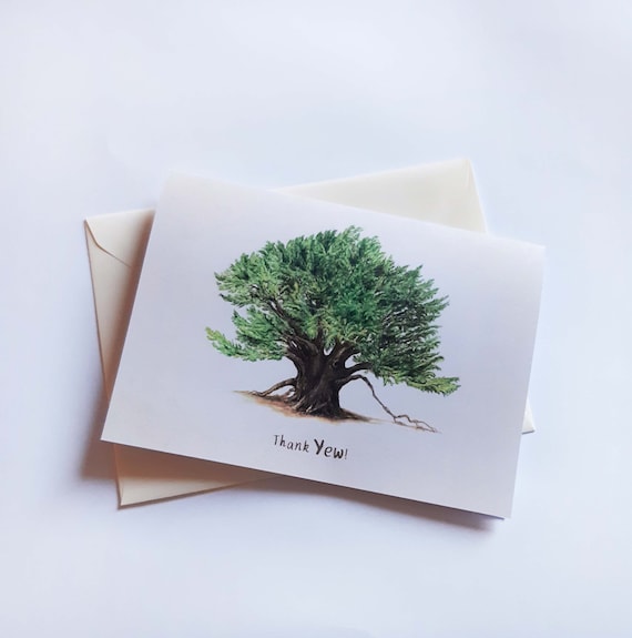 Yew Cards With 'I Love Yew' and Happy Birthday to - Etsy UK