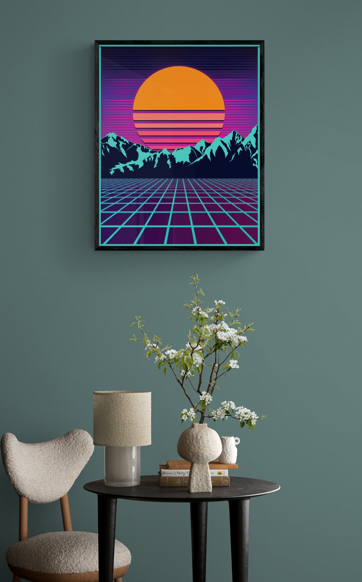 Retro 80s Aesthetic Vaporwave, Printable Wall Art, Outrun Synthwave ...