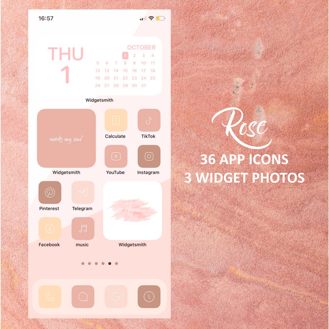 36 Rose Ios 14 App Icons Pink Bright Mood Ios14 Widget Cover - Etsy