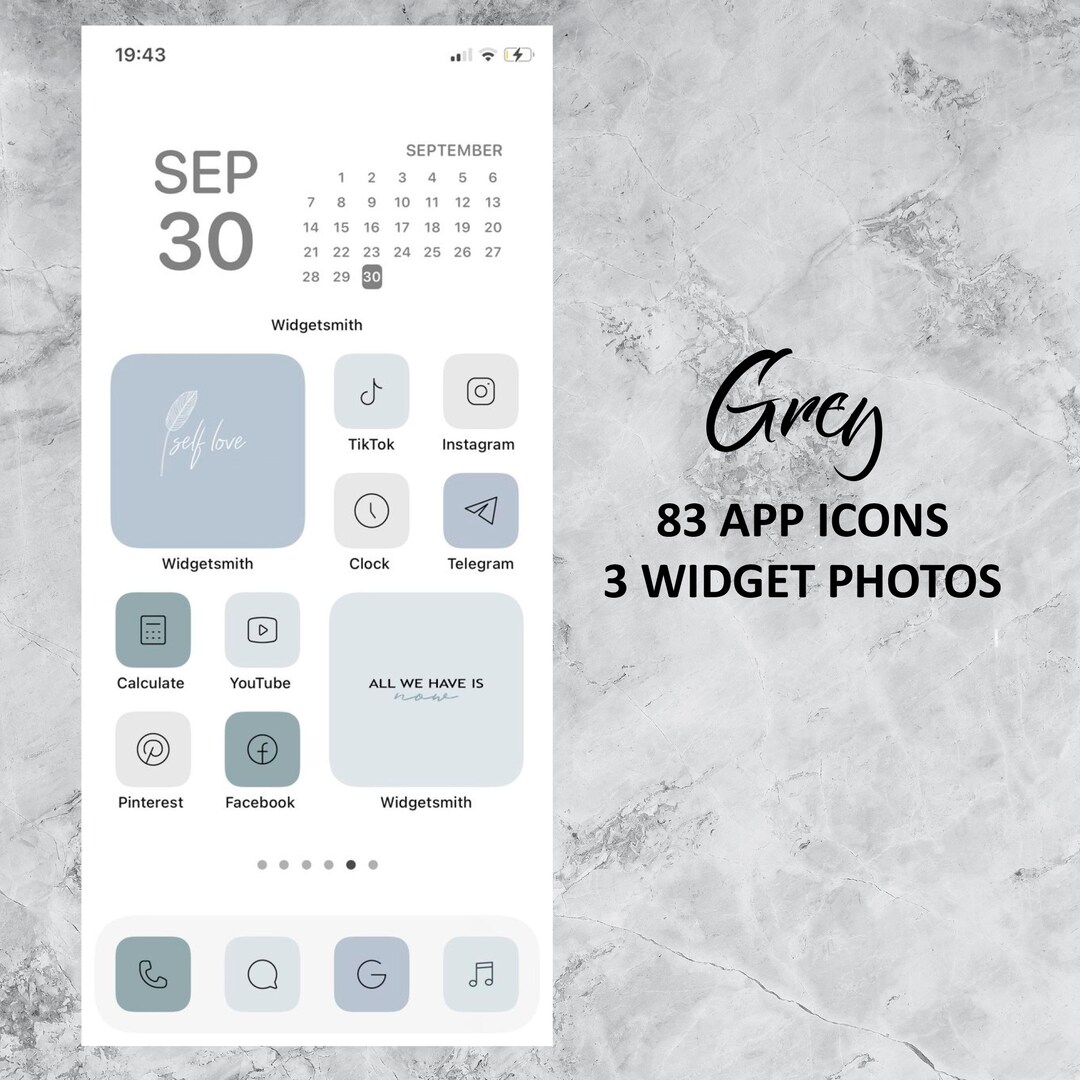 83 Grey Ios 17 App Icons Light Mood Ios 17 Widget Cover Widgetsmith ...