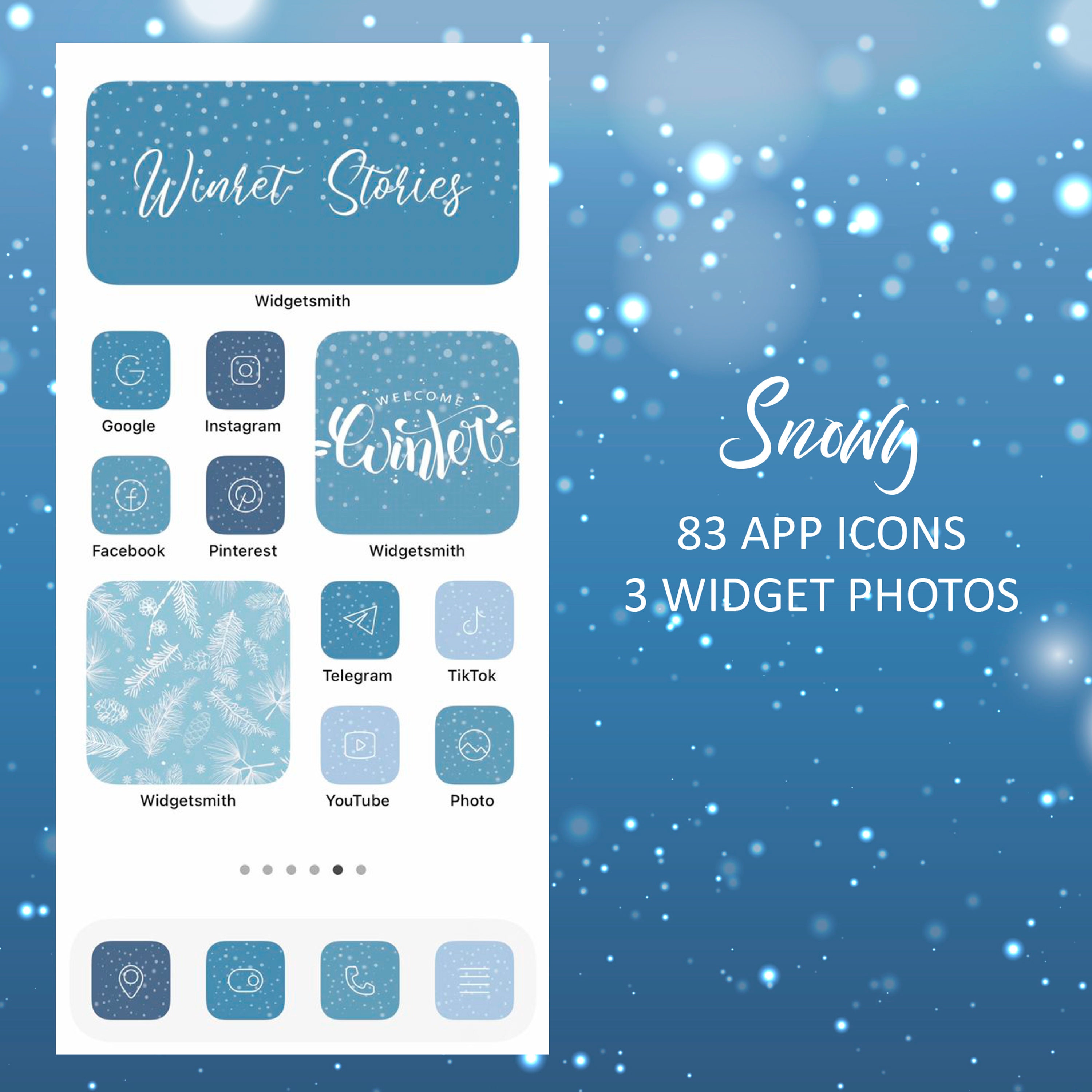 Digital Drawing & Illustration Winter Widgets Winter Snow App Icons ...