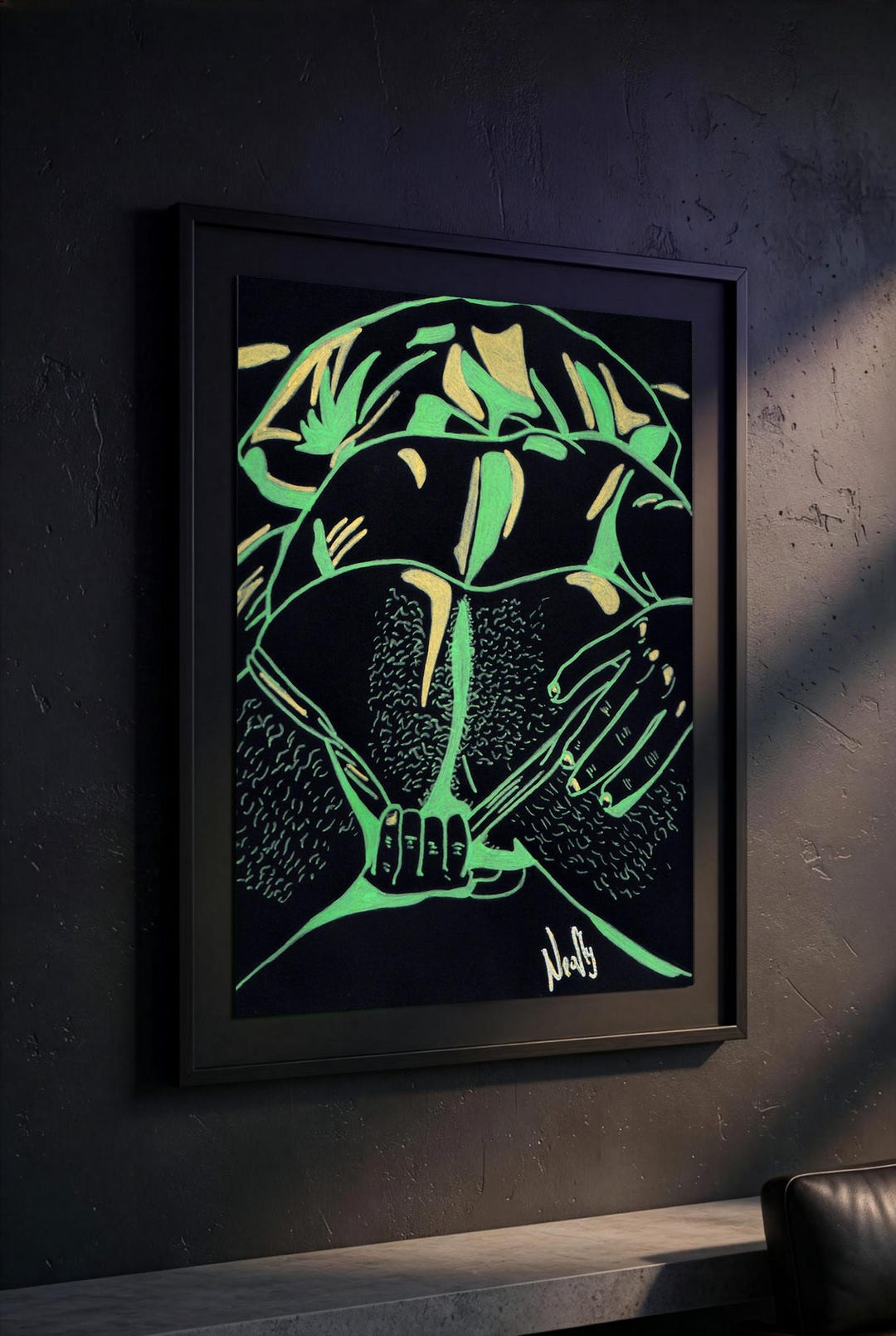 Neon Acrylic Marker Drawing 