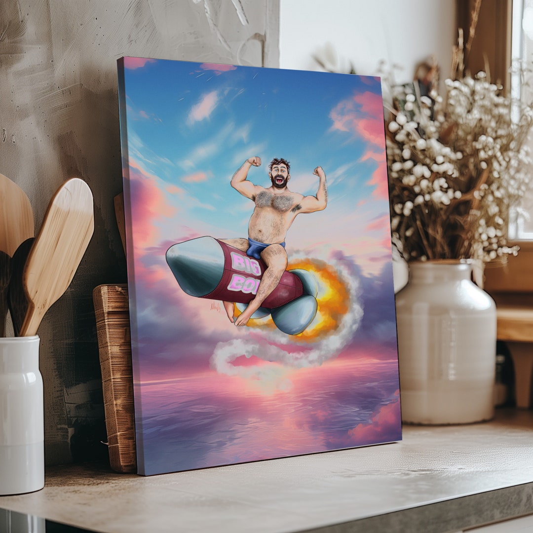 Canvas Print "big Boy" - Pin up Drawing - Canvas in 20x25cm or 30x40cm ...