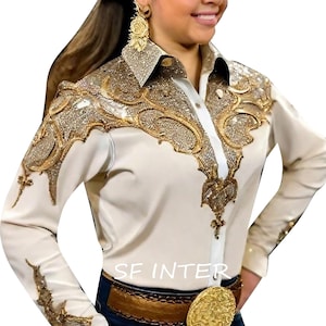 Western Show Shirt Women S Rodeo Queen Sparkle Shirt Etsy