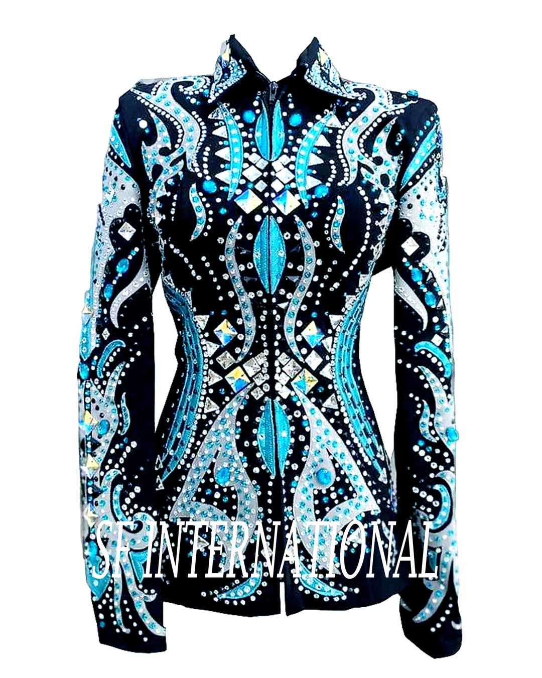 Western Showmanship Jacket for Women, Aquamarine Western Custom ...