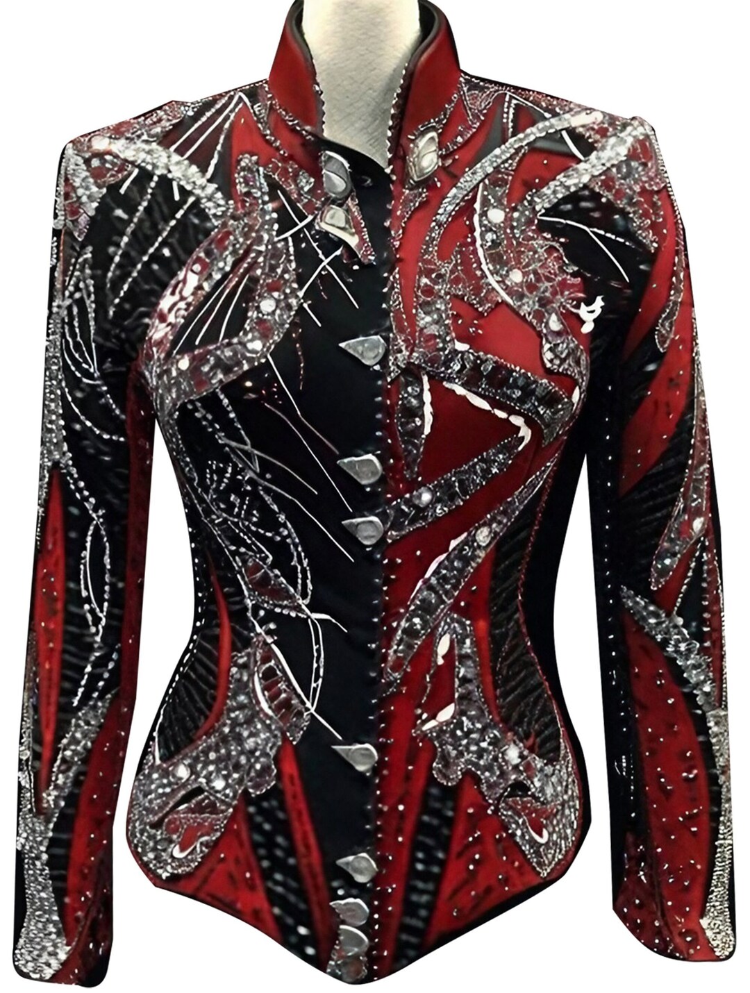 One-of-a-kind Red With Black Custom Western Pleasure Show Jacket Unique ...