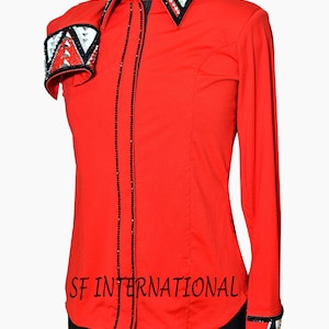 Red Western Show Shirt for Women Rail Shirt Western Show - Etsy