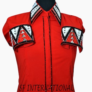 Red Western Show Shirt for Women Rail Shirt Western Show - Etsy