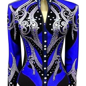 Royal Blue With Black Base Showmanship Jacket Horse Riding Show Jacket ...
