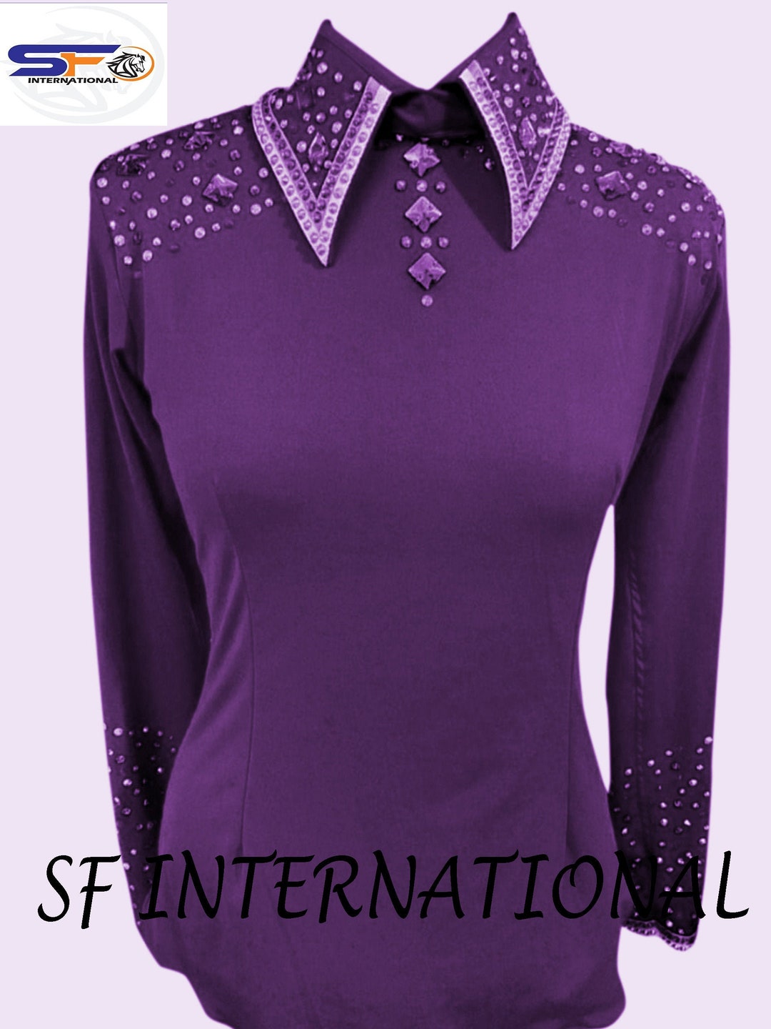 Women's Western Show Shirt: Custom Purple Rhinestone Rail Jacket - Etsy