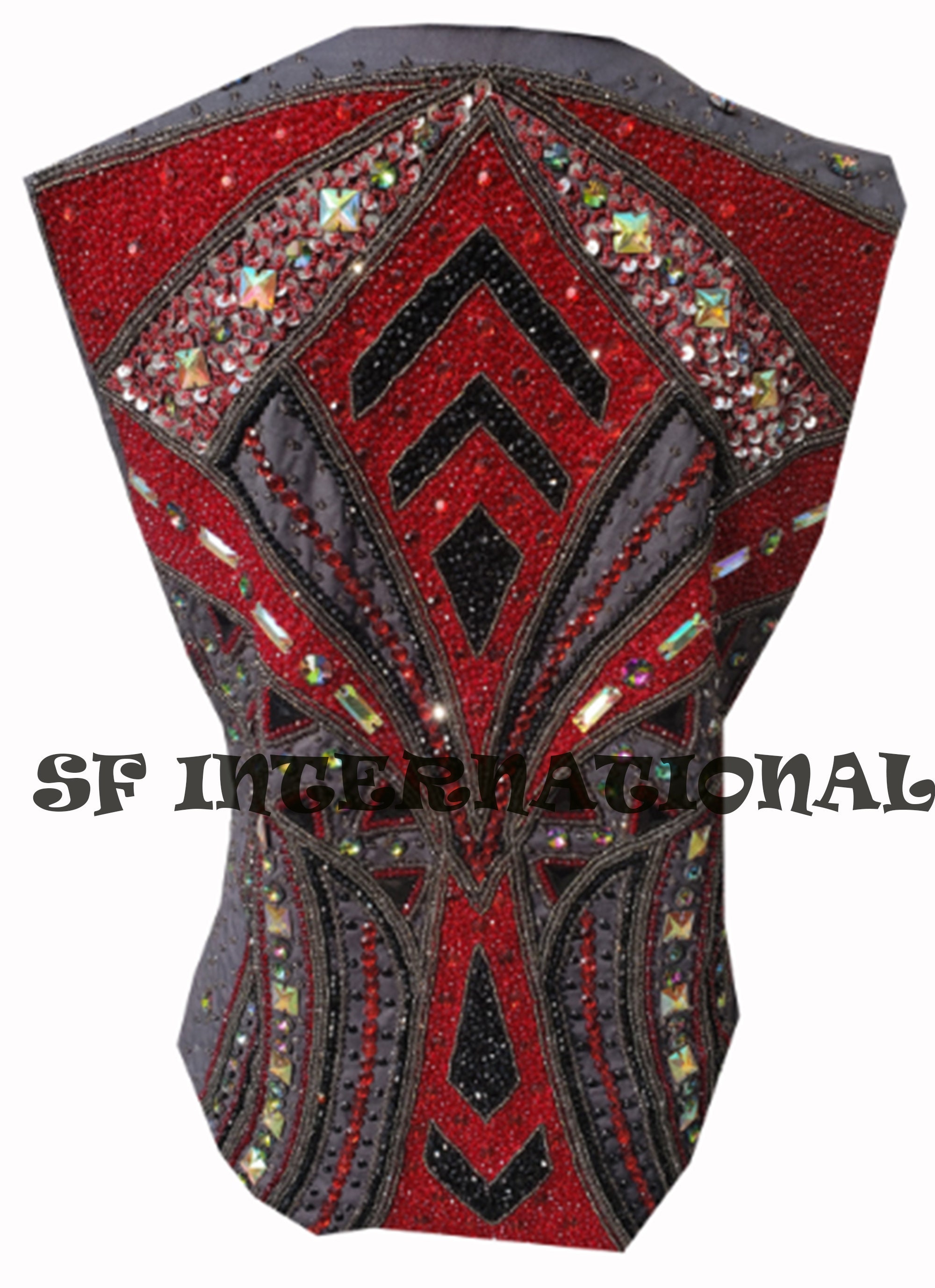 Black & Red Formal Equestrian Riding Wear Show Vest Rodeo | Etsy