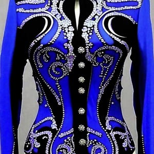 Royal Blue With Black Base Showmanship Jacket Horse Riding Show Jacket ...