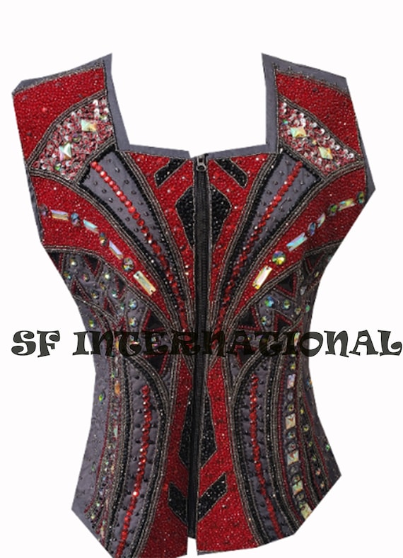Black & Red Formal Equestrian Riding Wear Show Vest Rodeo | Etsy