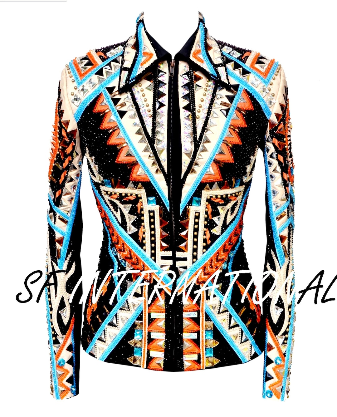 Women's Western Showmanship Jacket: Crystal Studded Horse Show Outfit ...