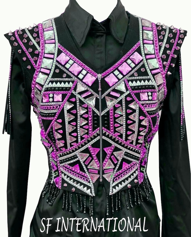 Black Shirt+purple Bolero on Black Base With Silver & Blue Accents. - Etsy