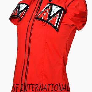 Red Western Show Shirt for Women Rail Shirt Western Show - Etsy