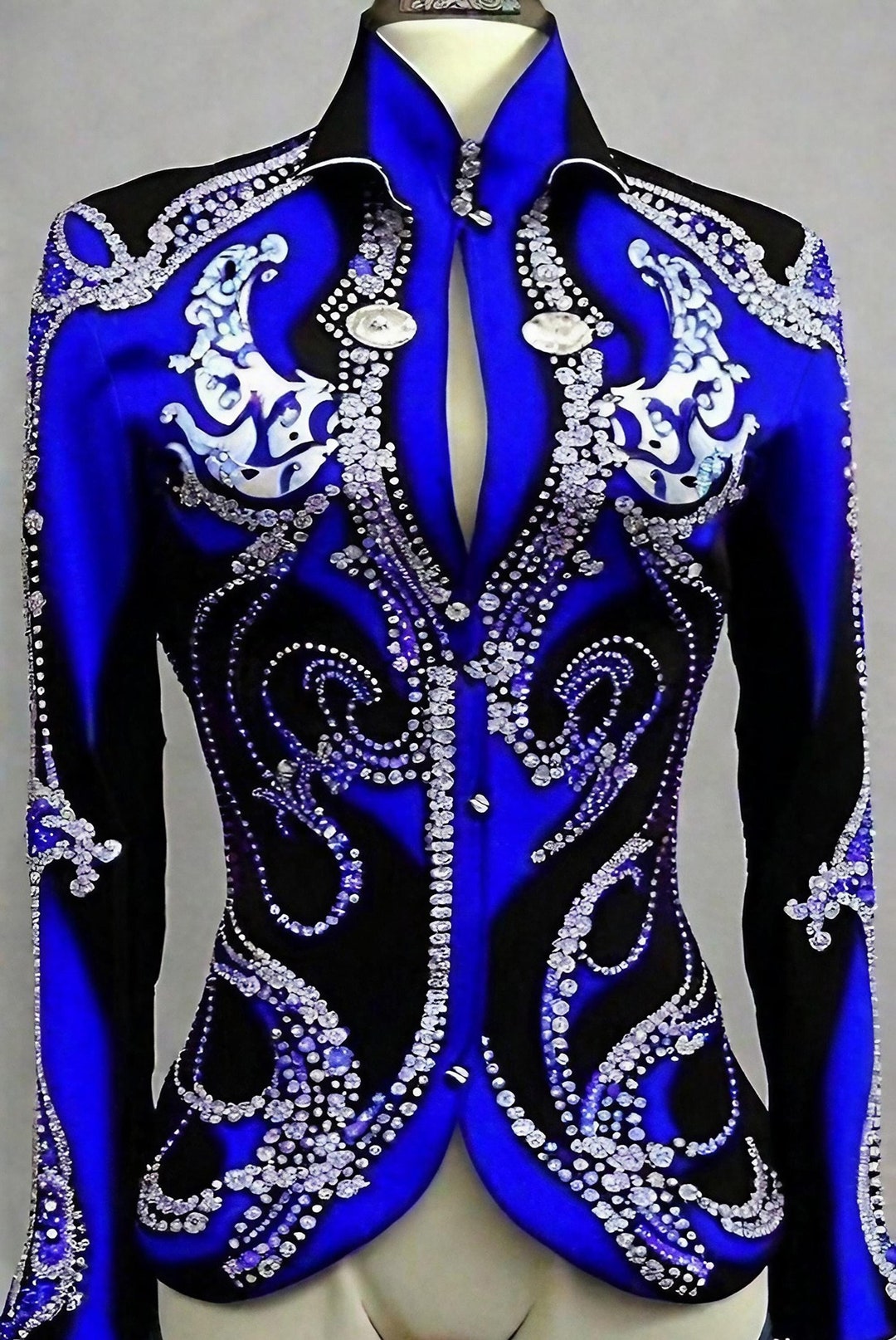 Royal Blue With Black Base Showmanship Jacket Horse Riding Show Jacket ...
