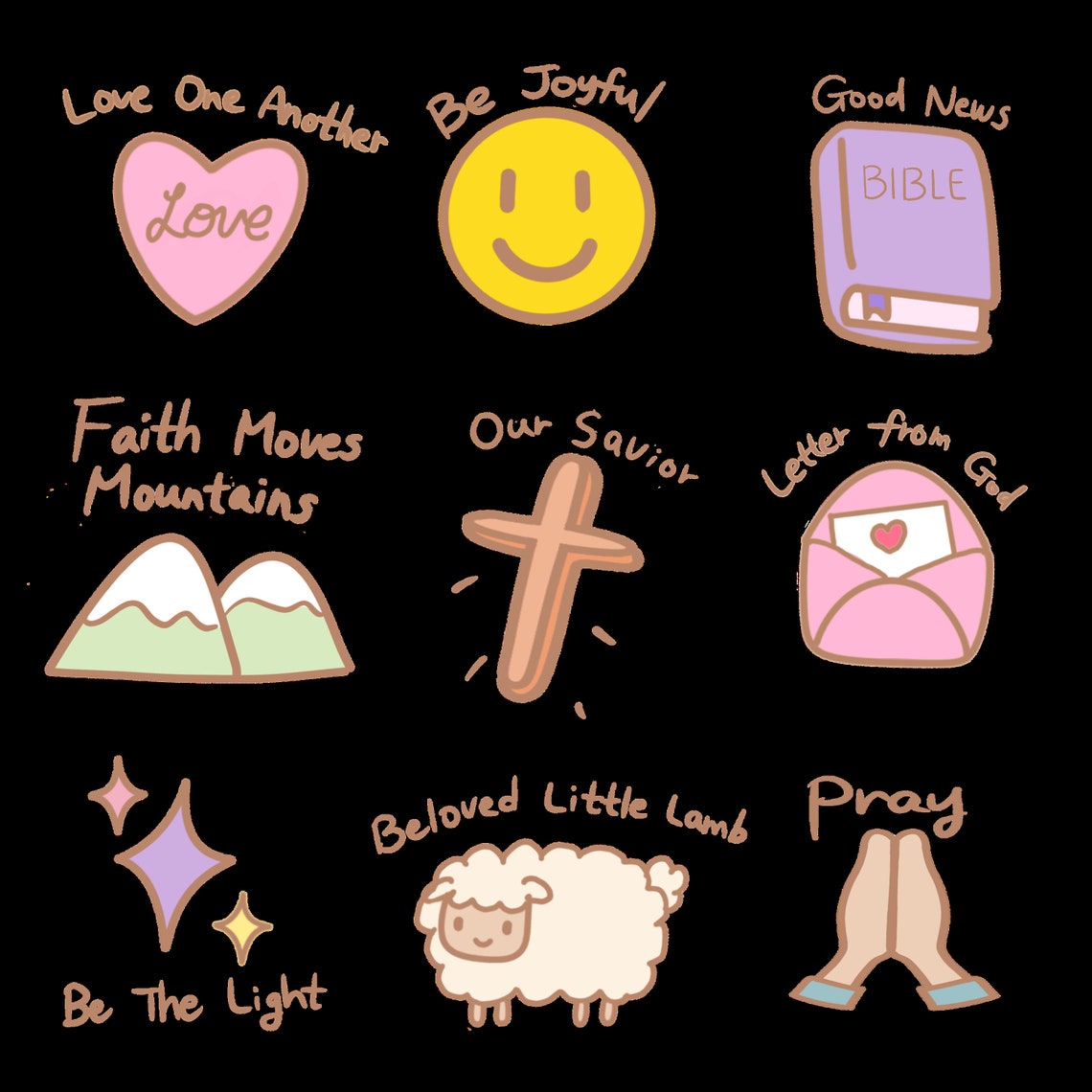 Cute Christian Themed Digital Clipart PNG File Printable 300 DPI 5000px ...