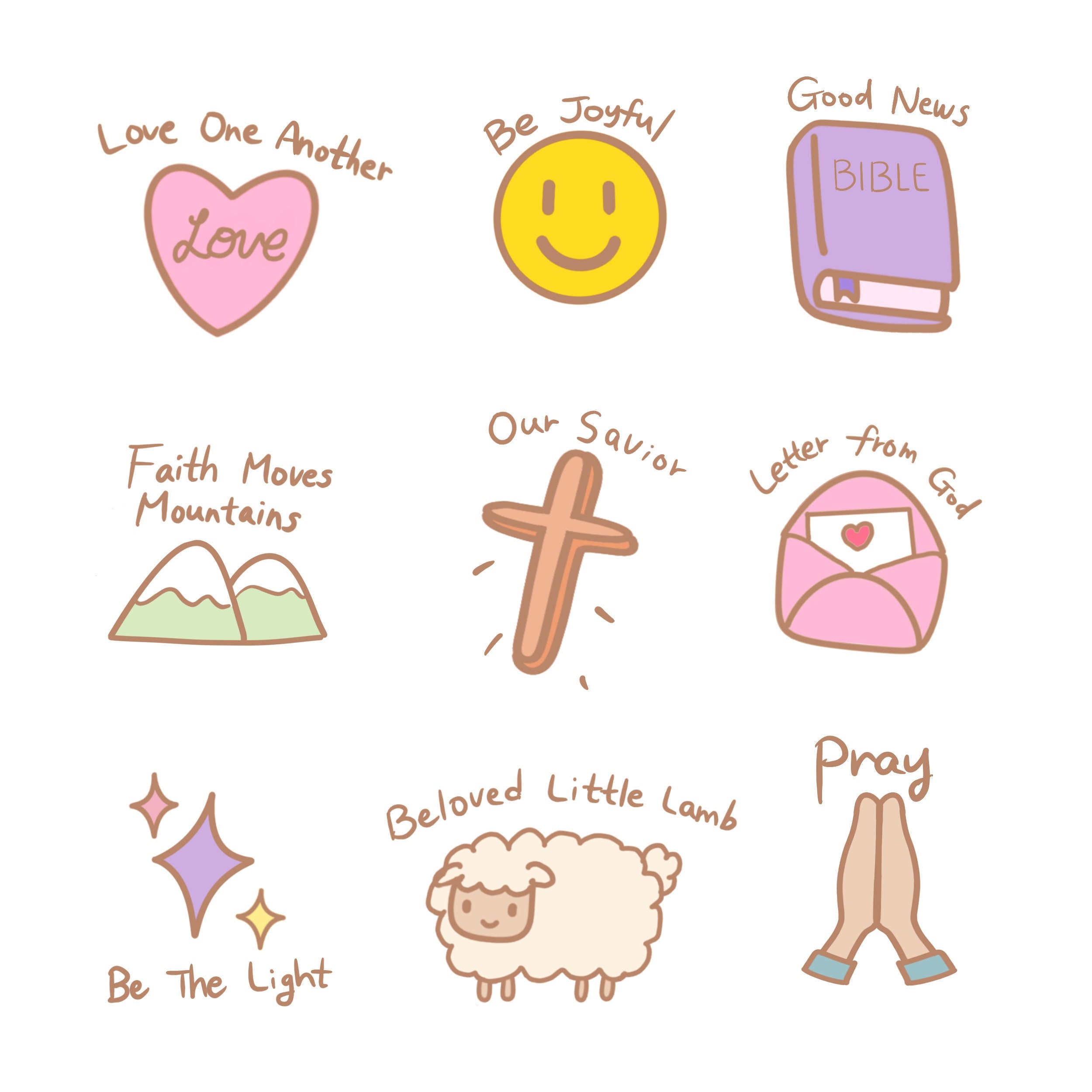 Cute Christian Themed Digital Clipart PNG File Printable 300 DPI 5000px ...