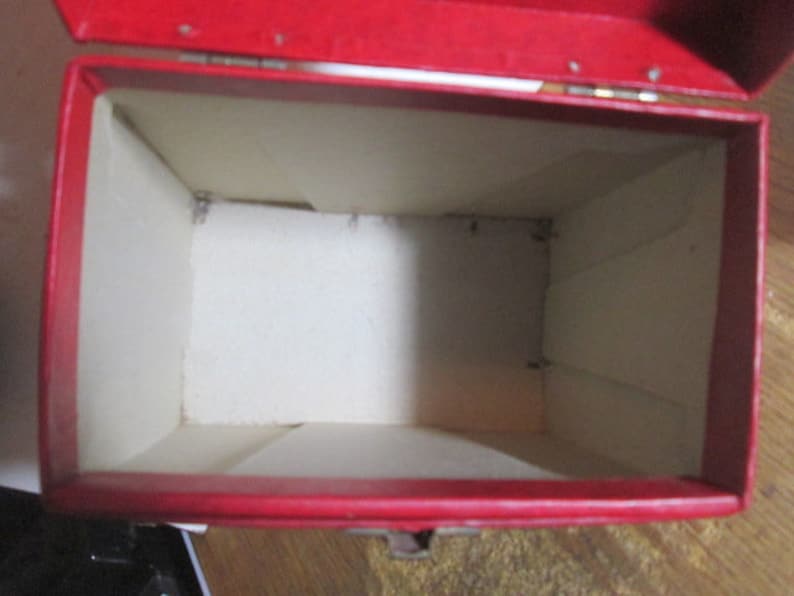 Nice Red Vintage 1950s 1960s Record Box Carrying Case Box for 7 Inch 45 ...