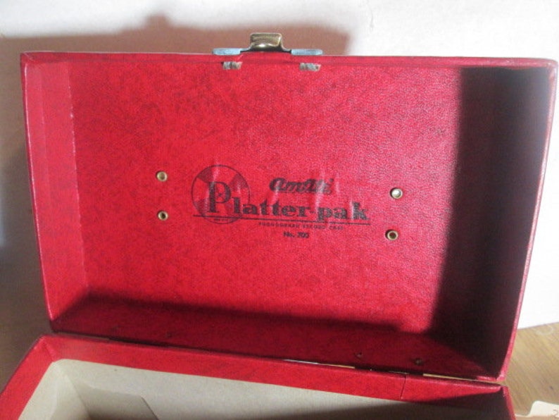 Nice Red Vintage 1950s 1960s Record Box Carrying Case Box for 7 Inch 45 ...