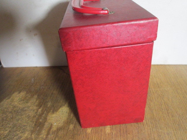 Nice Red Vintage 1950s 1960s Record Box Carrying Case Box for 7 Inch 45 ...