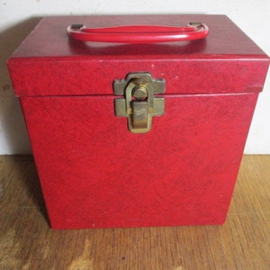 Nice Red Vintage 1950s 1960s Record Box Carrying Case Box for 7 Inch 45 ...