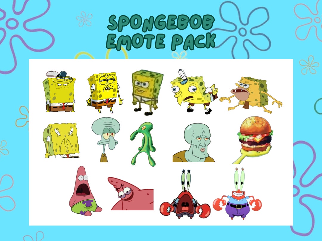 Spongebob Twitch Emotes Pack Digital Download - Etsy