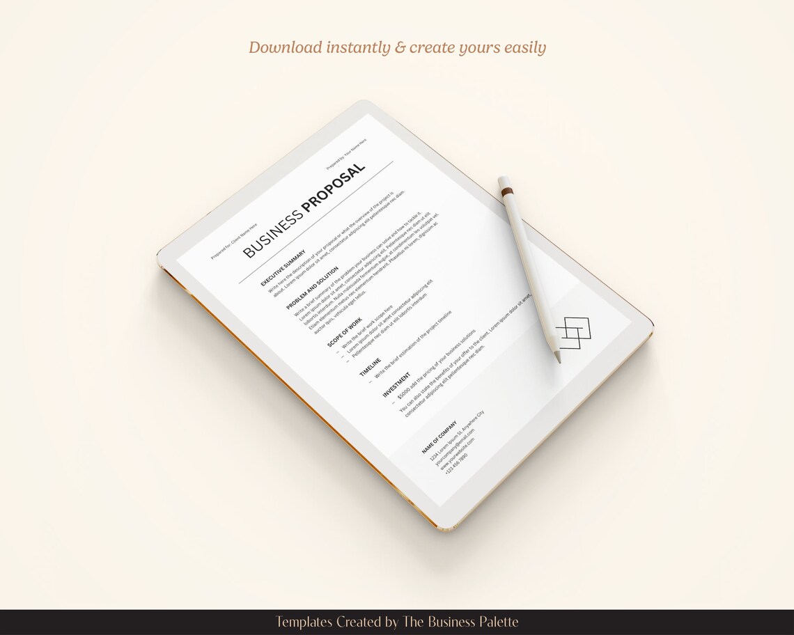 Business Proposal | Customizable in Canva | Letter & A4 Sizes ...