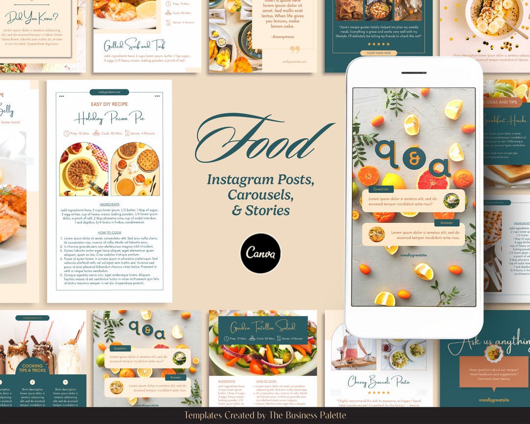 Food Instagram Posts & Stories | Customizable in Canva | 45 Templates ...
