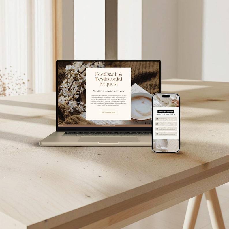 Canva Device Mockup Template | iPhone & MacBook | Minimalist Elegant ...
