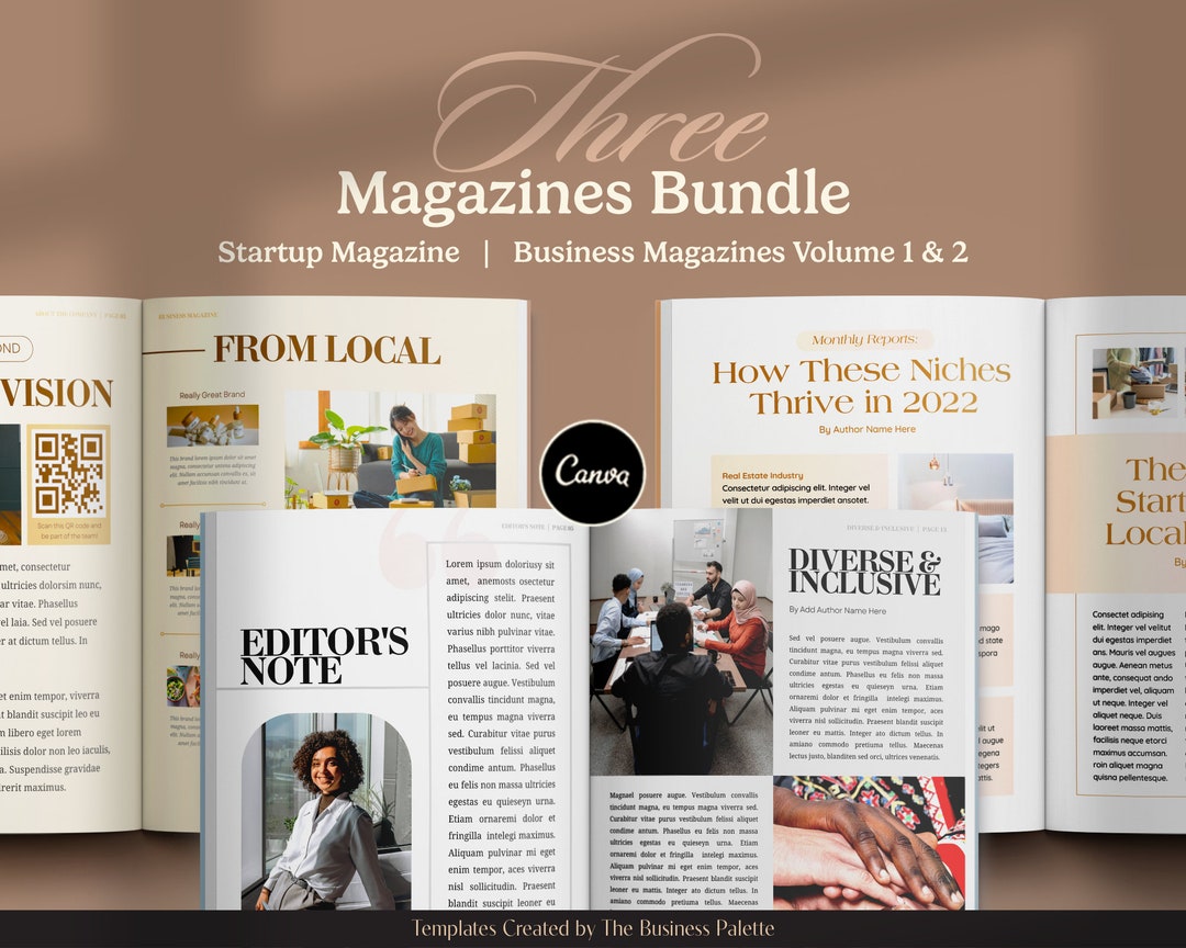 Three Magazines Bundle | 3 Ebook Templates | Startup + Business Vol. 1 ...