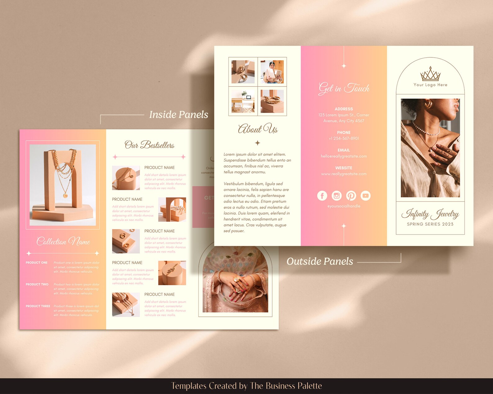 Trifold Brochure for Luxury Shops and Boutiques | Customizable in Canva ...