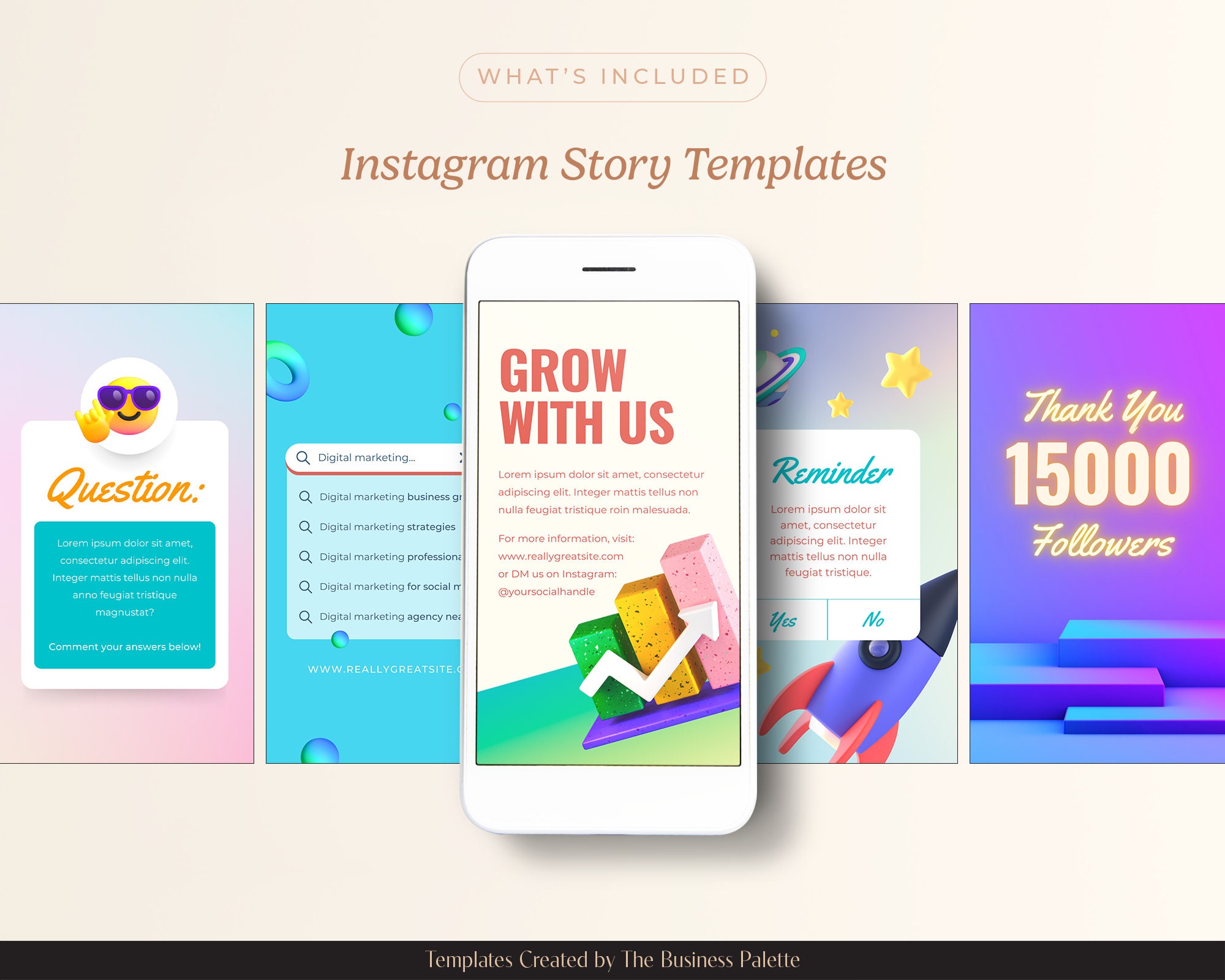 3D Multipurpose Instagram Posts & Stories Customizable in Canva 60 ...